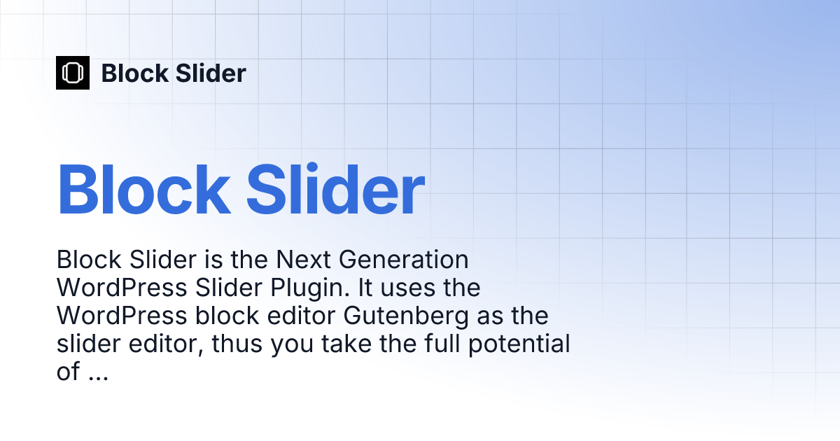Block Slider | Block Slider